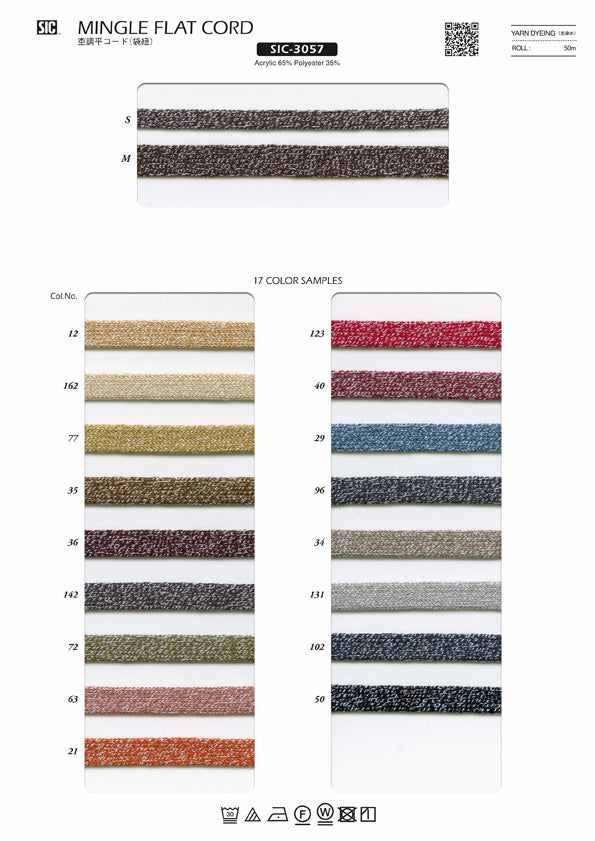 Sample Card Mingle Flat Cord (SIC-3057) - RiBBONs B2B