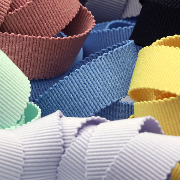 Polyester Grosgrain Ribbon (Soft Stretch) #129 Navy - RiBBONs B2B