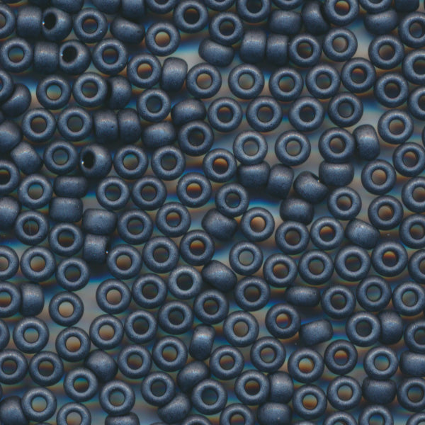 MIYUKI Round Rocaille Seed Beads #2001 Black Luster (Metallic Frost ...